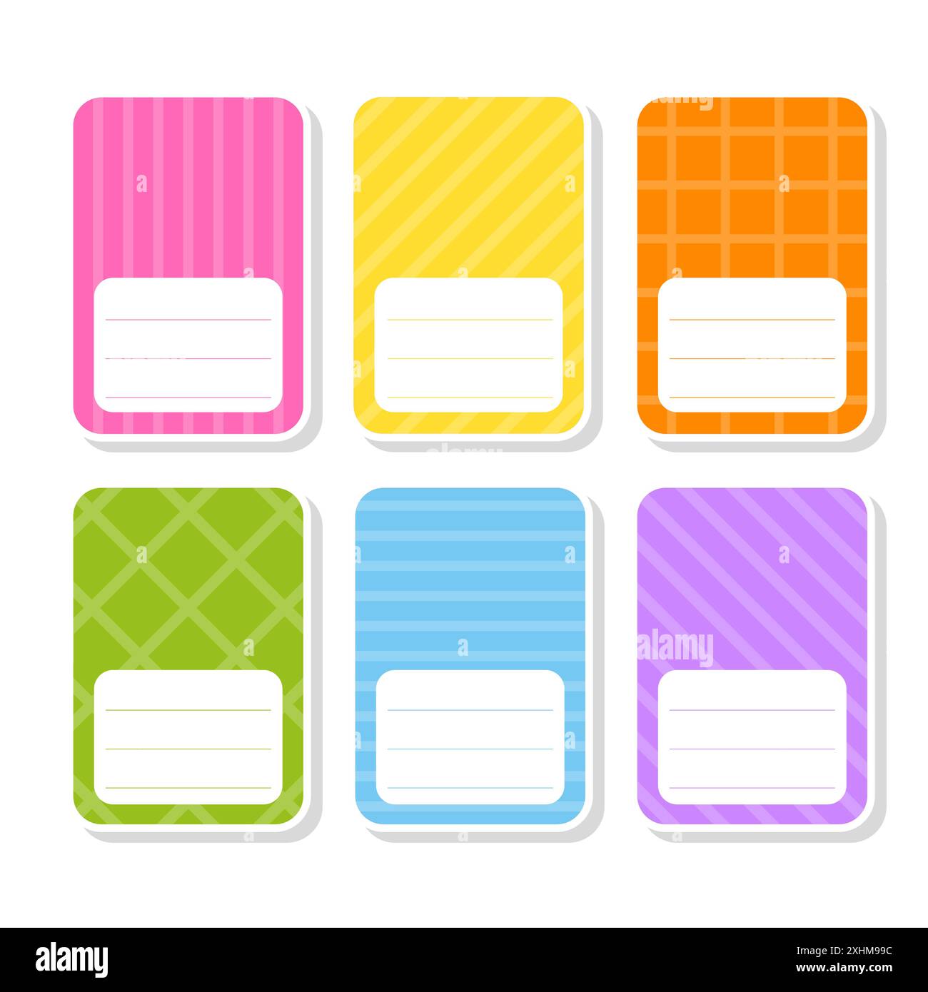 Bright stickers. Rectangular label. Cute characters. Color vector ...