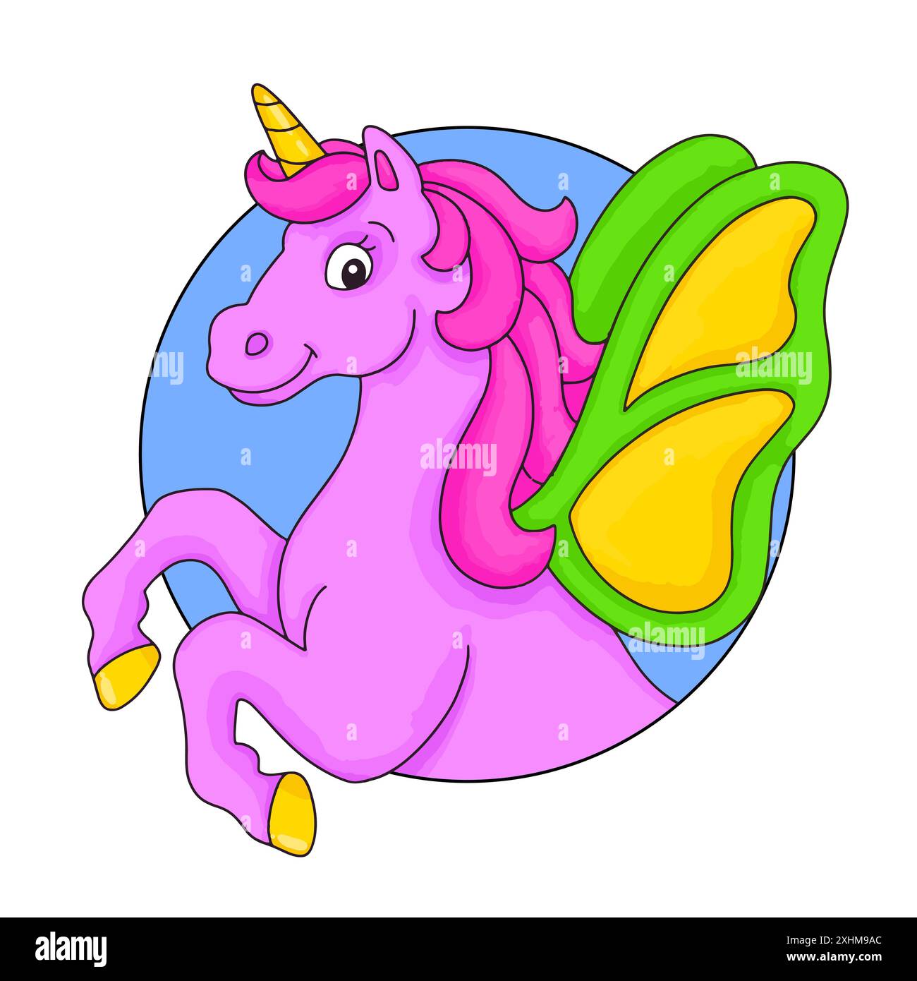 Magic unicorn. Fairy horse. Cartoon character. Colorful vector ...