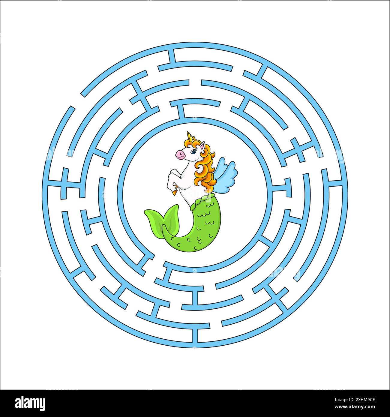 Circle maze. Game for kids. Puzzle for children. Round labyrinth ...