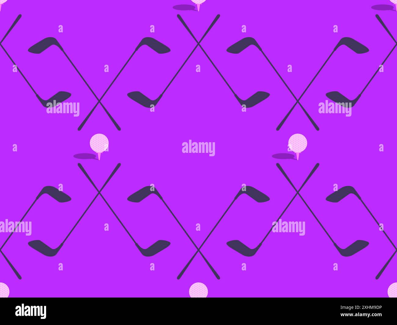 Seamless pattern with golf clubs and balls. Golf putter and a golf ball ...