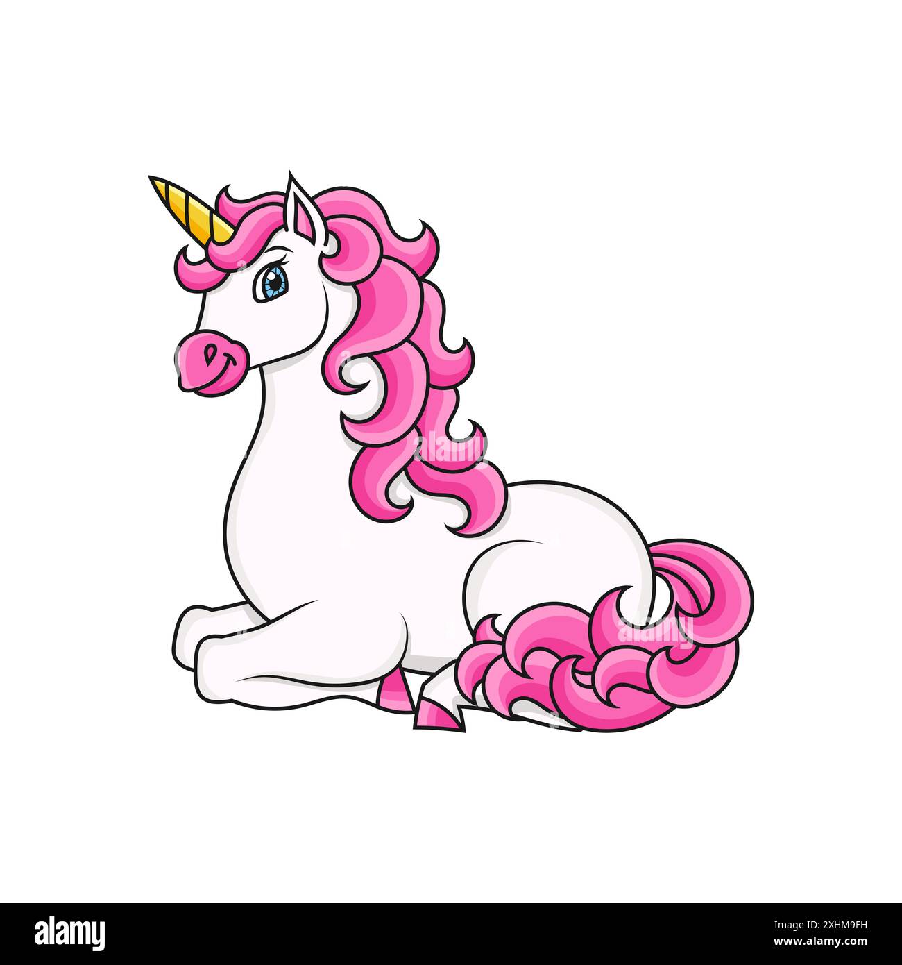 Cute unicorn. Magic fairy horse. Cartoon character. Colorful vector ...