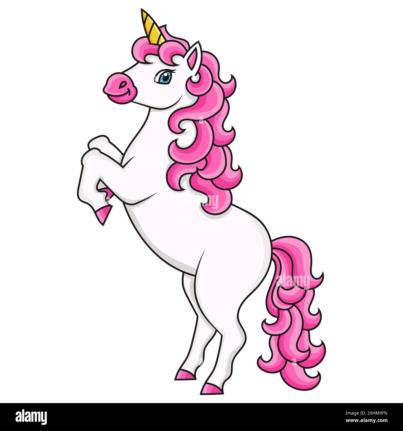 Cute unicorn. Magic fairy horse. Cartoon character. Colorful vector ...