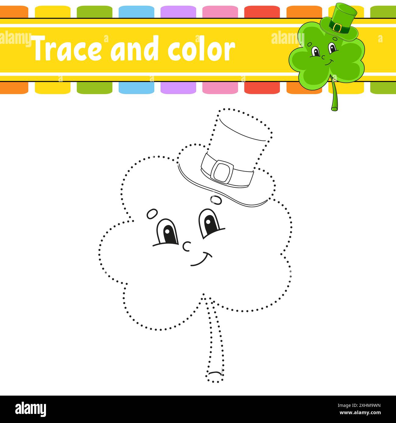 Trace and color. Coloring page for kids. Handwriting practice ...