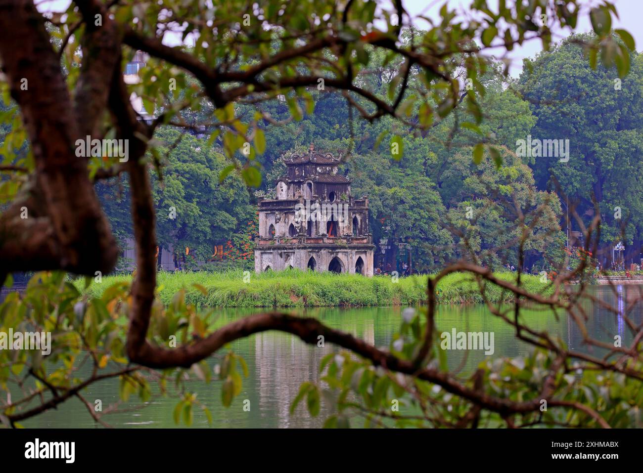 Turtle Tower (Thap Rua) , a tower situated at Hoan Kiem lake in Hang ...