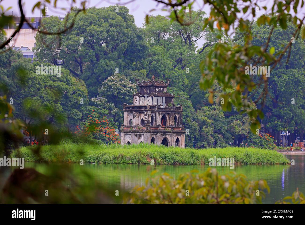 Turtle Tower (Thap Rua) , a tower situated at Hoan Kiem lake in Hang ...