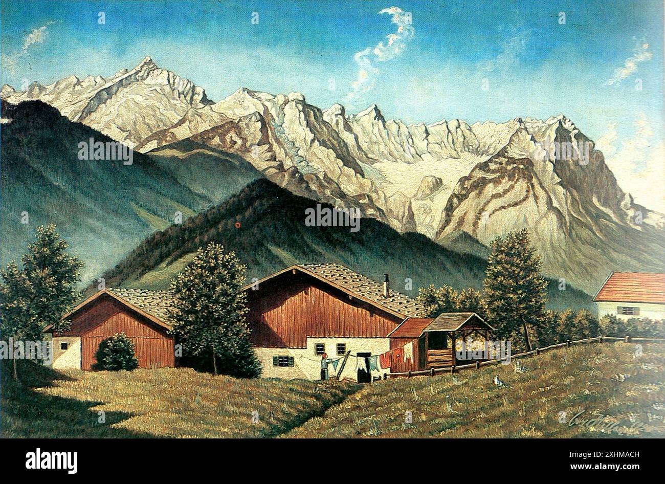Alpenhof, Gemälde von Adolf Hitler 1889-1945, Historisch, digital ...