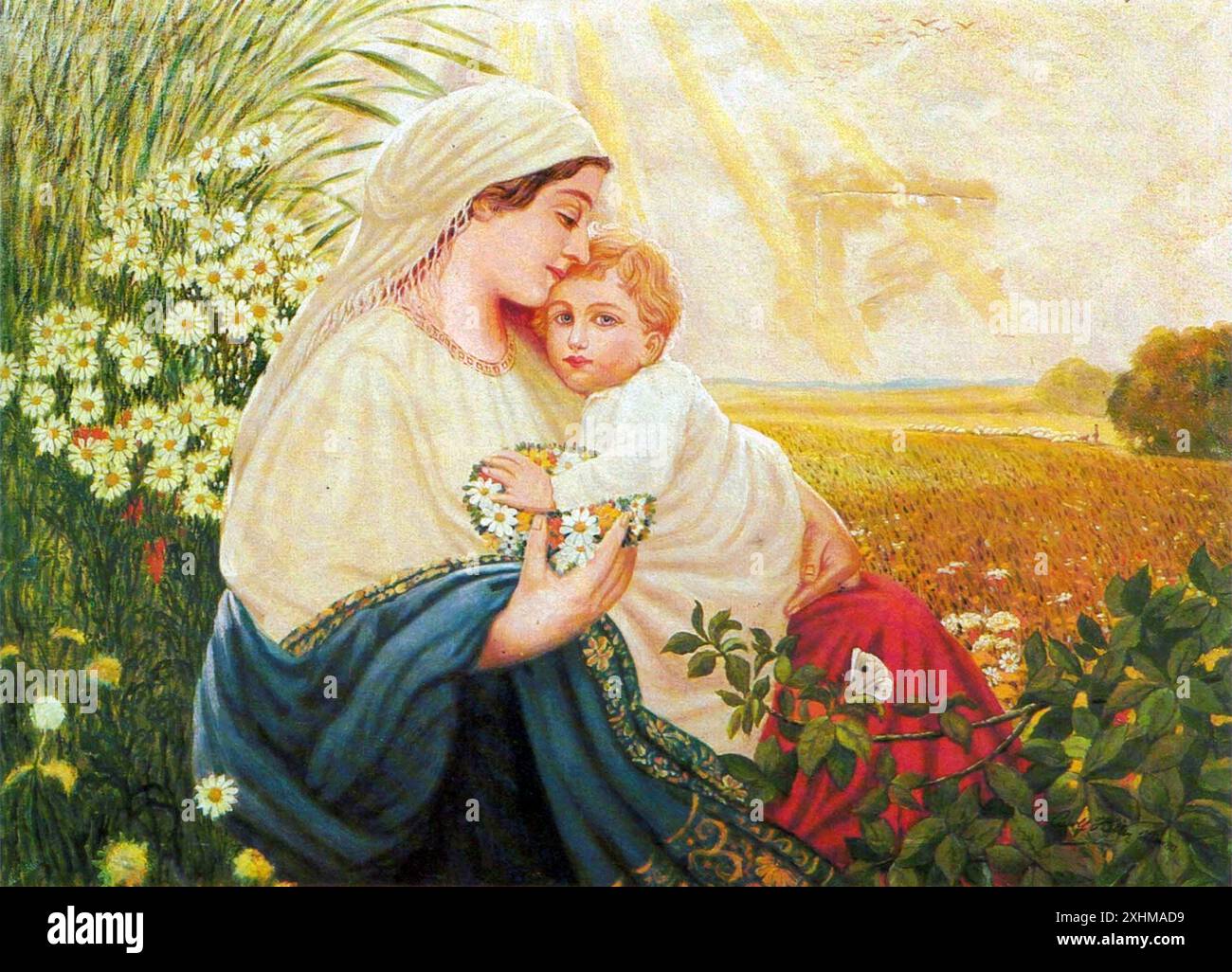 Maria mit Jesuskind, Gemälde von Adolf Hitler 1889-1845, Historisch ...