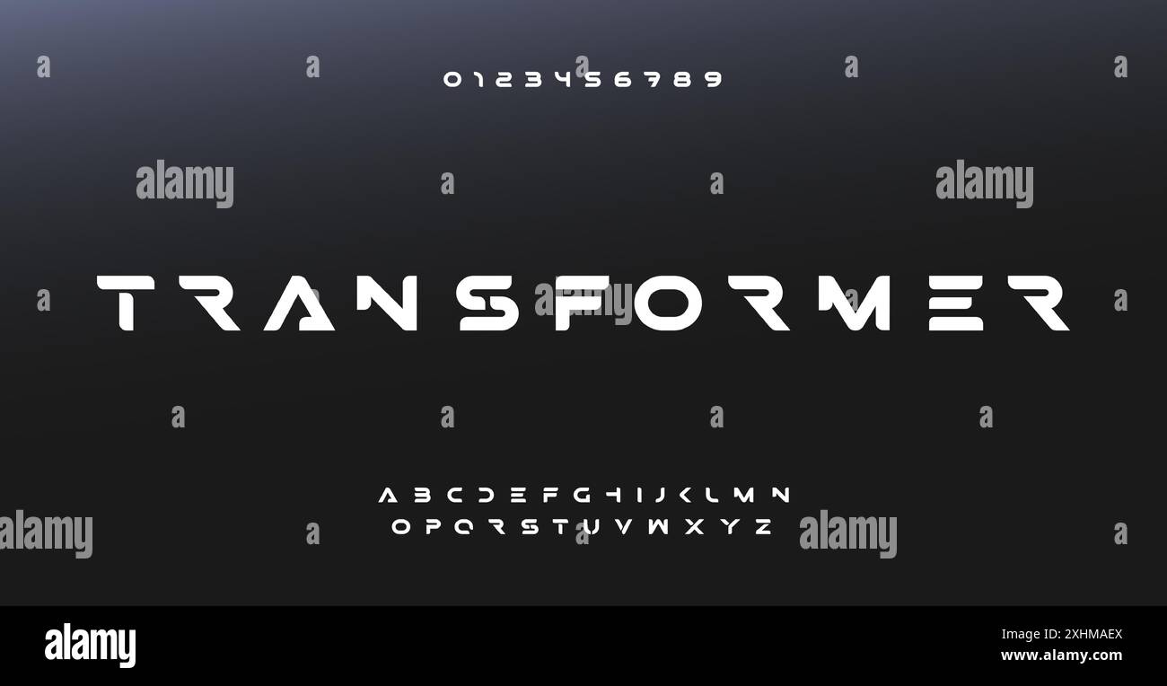 Heavy futuristic typeset, bold cutting-edge sans-serif letters numbers ... Heavy futuristic typeset, bold cutting-edge sans-serif letters numbers ...