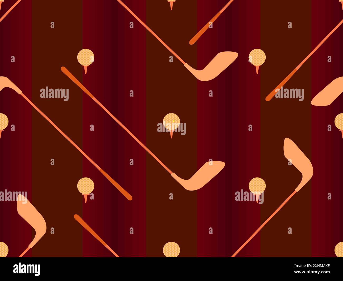Seamless pattern with golf clubs and balls. Golf putter and a golf ball ...