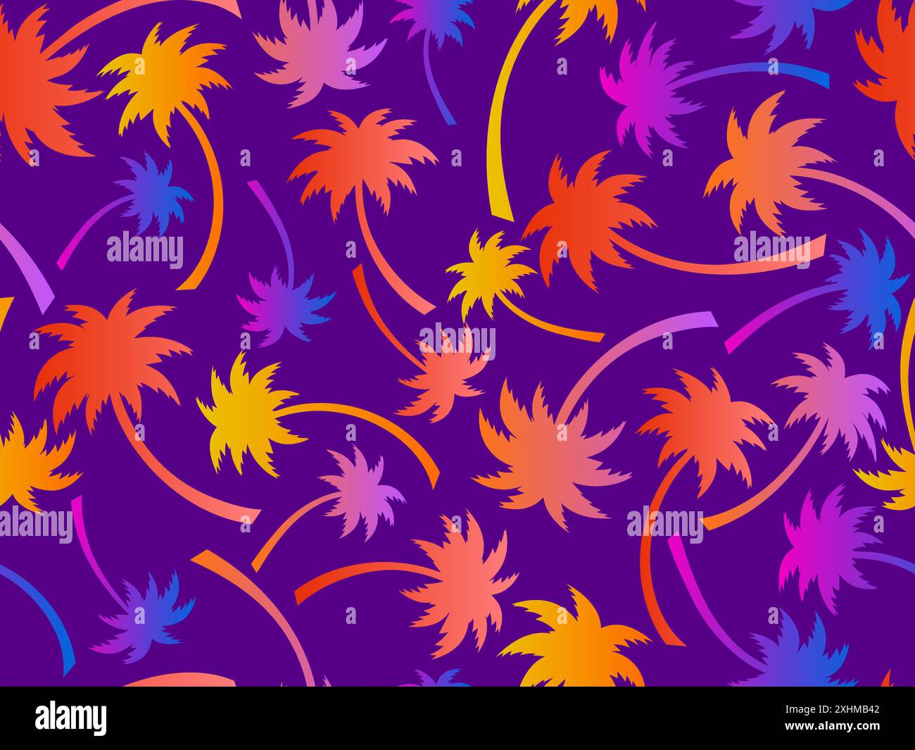 Palm trees seamless pattern. Colorful gradient palm trees. Background ...