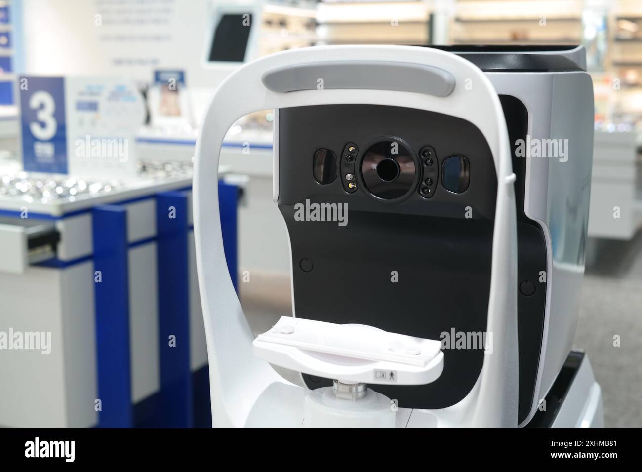 Optometry equipment for measuring intraocular pressure, etc Stock Photo ...