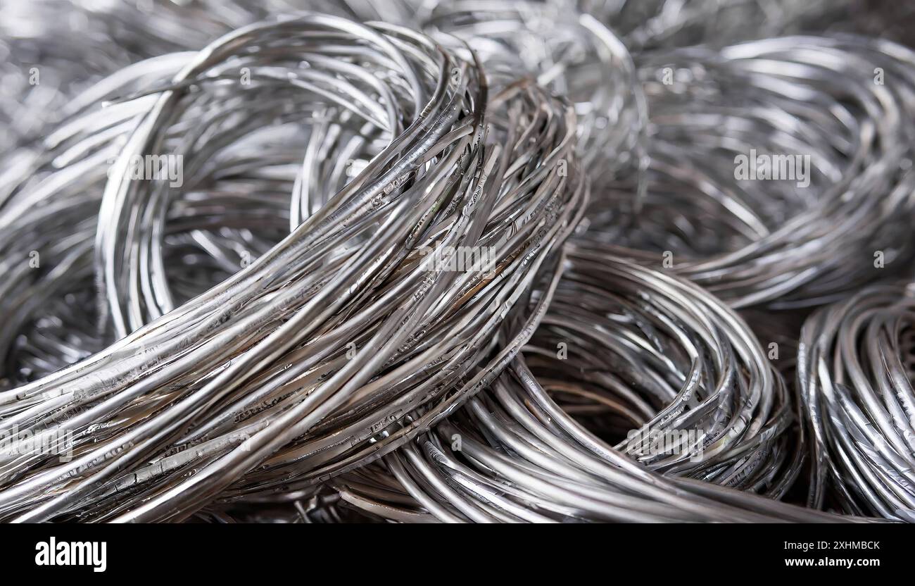 Metall, Werkstoff, verschiedene Drähte aus Edelstahl Stock Photo - Alamy