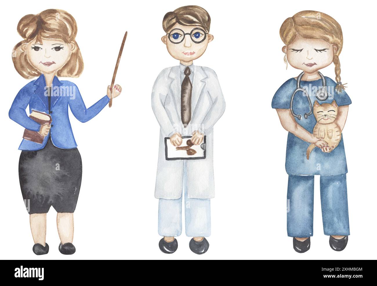 Kids Characters Collection: Set of different professions in cute style ...