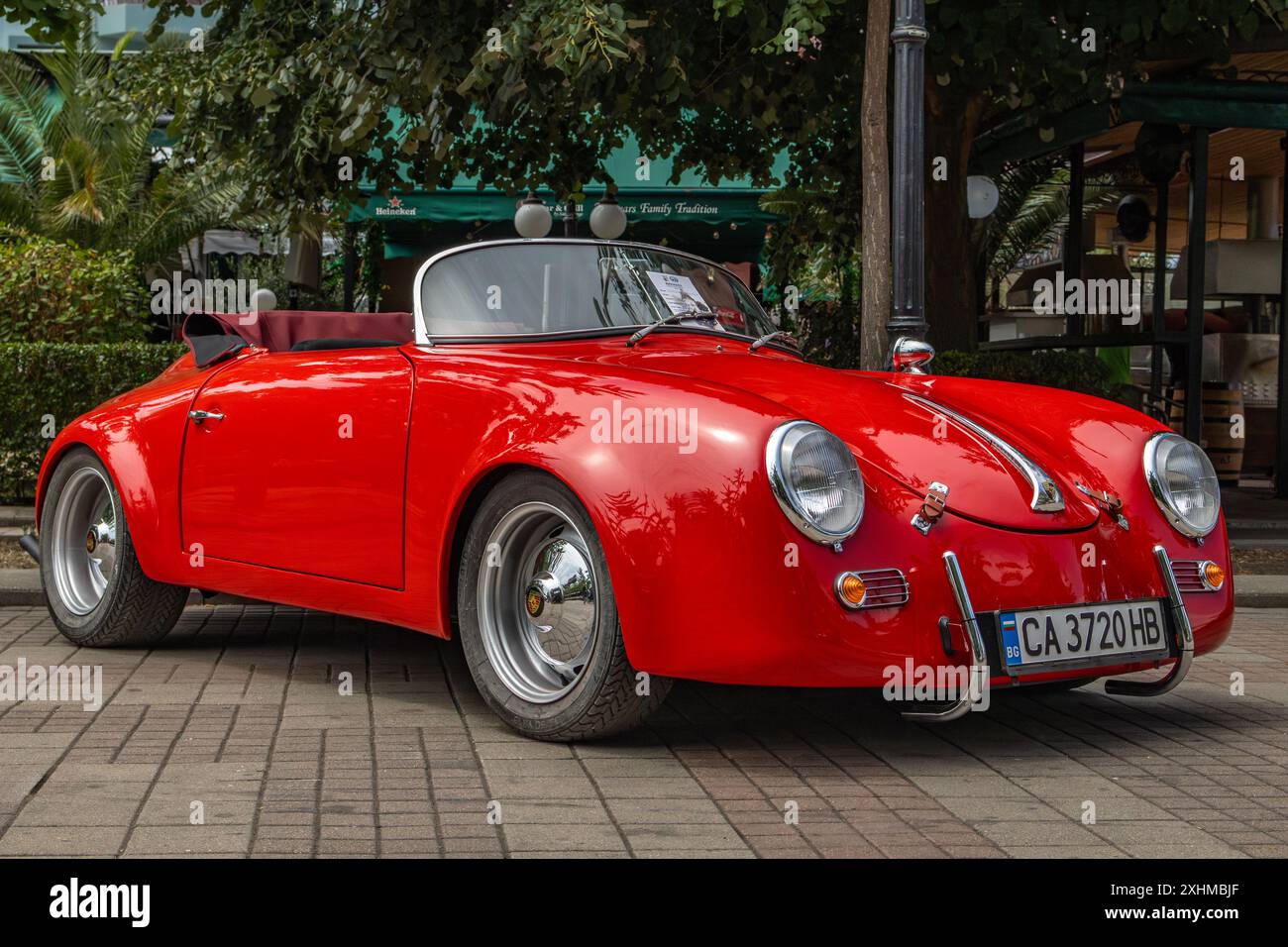 Red retro Porsche Speedster on Classic cars event in Pomorie, Bulgaria ...