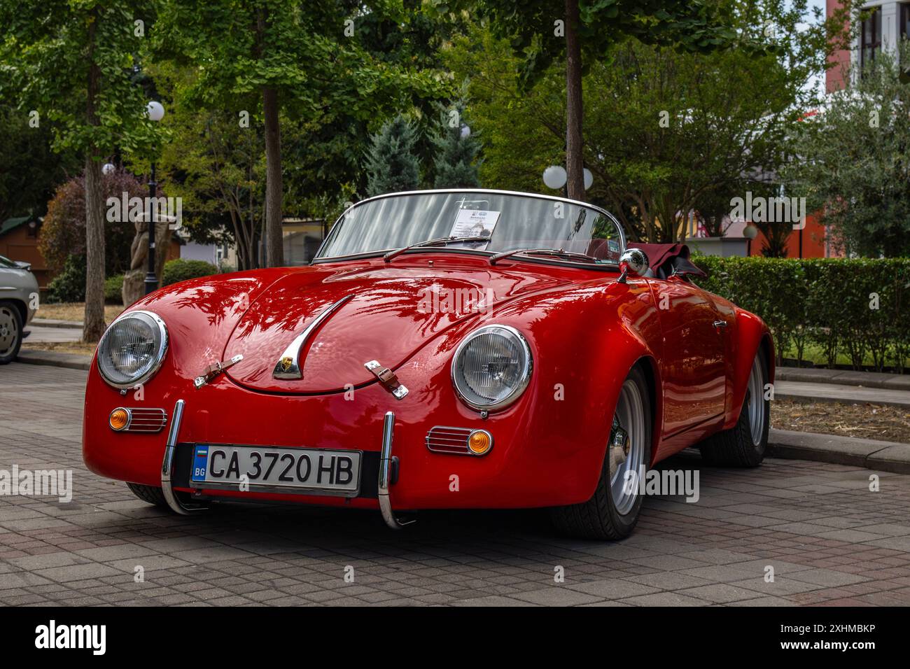Red retro Porsche Speedster on Classic cars event in Pomorie, Bulgaria ...