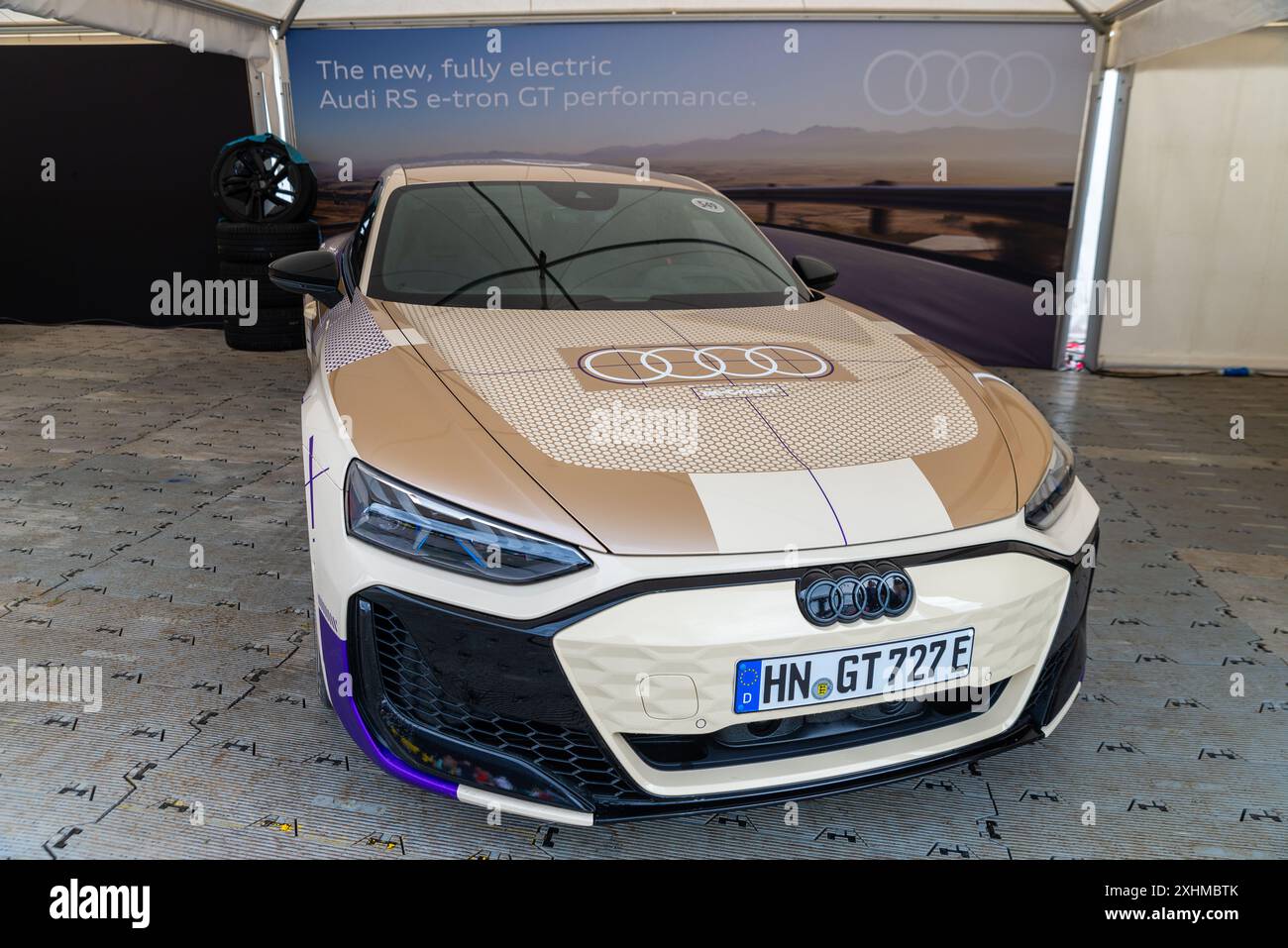 Audi RS e-tron GT Performance electric car on display at the Goodwood ...