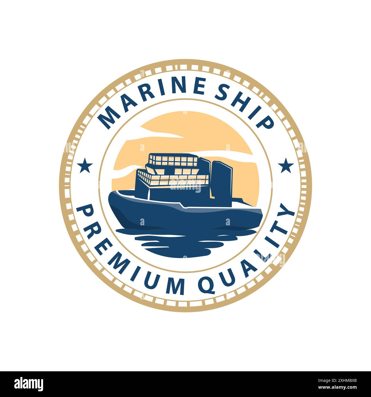 Ship logo design hi-res stock photography and images - Alamy