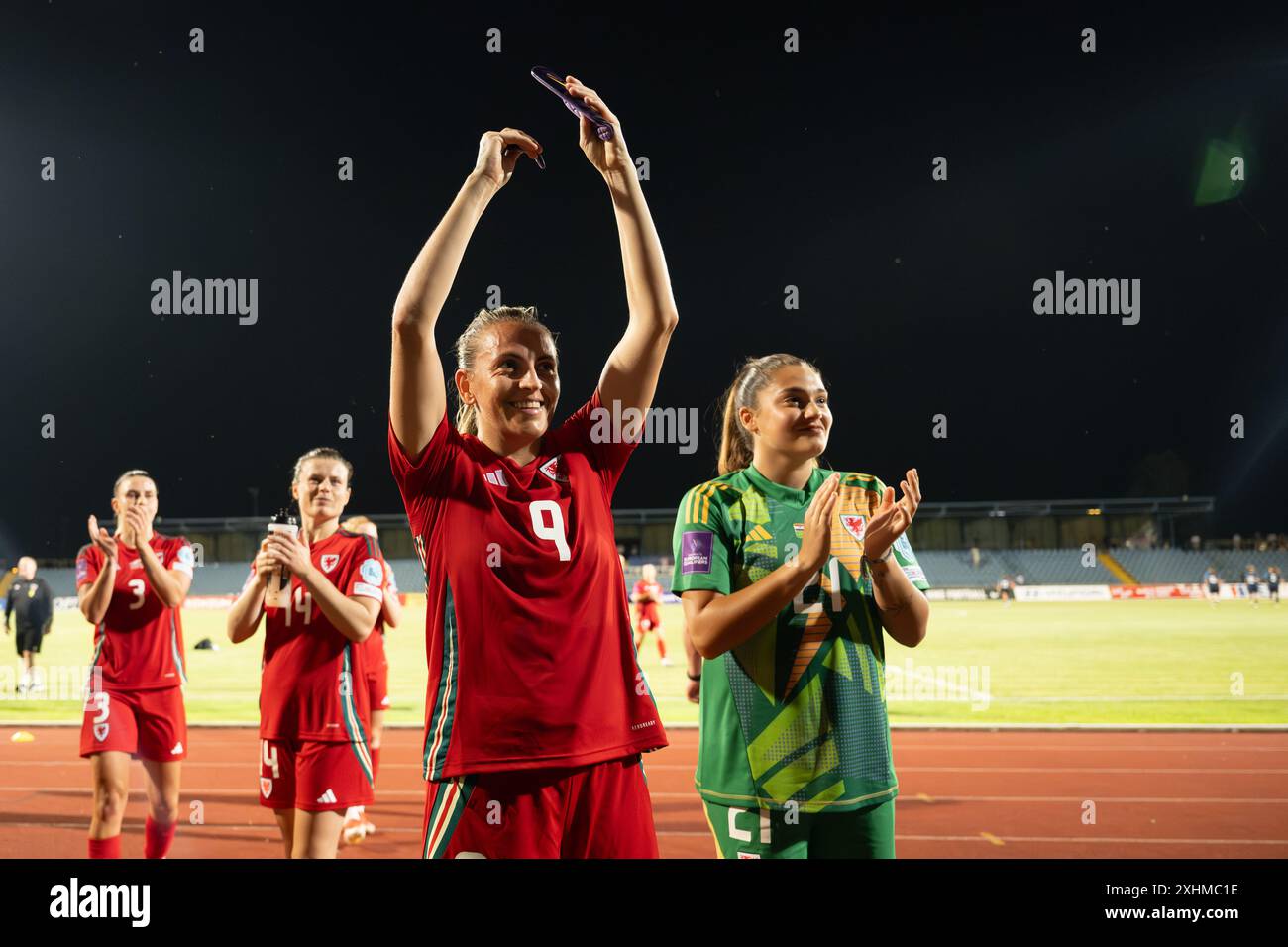 KARLOVAC, CROATIA - 12 JULY 2024: Wales' Kayleigh Barton and Wales ...