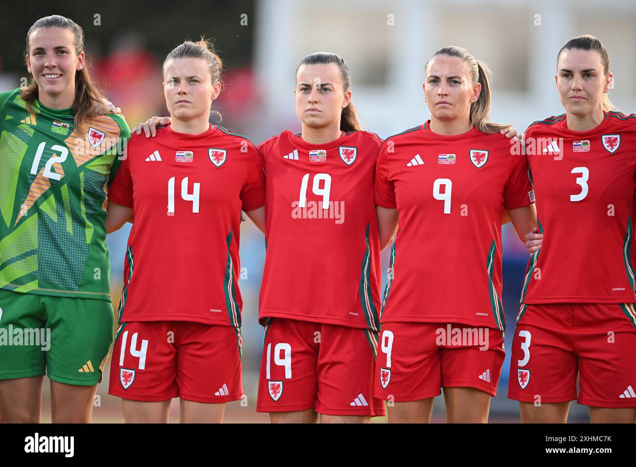 KARLOVAC, CROATIA - 12 JULY 2024: Wales' goalkeeper Olivia Clarke ...