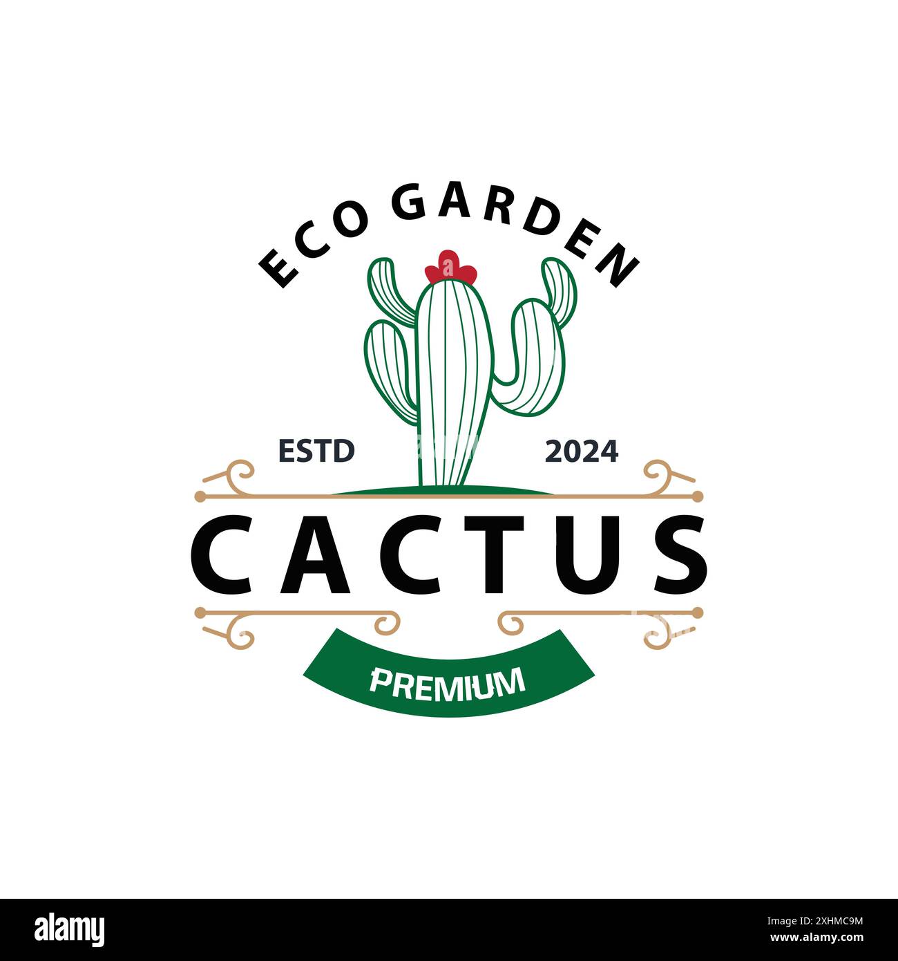 Cactus logo vector desert green plant design elegant style symbol Icon ...