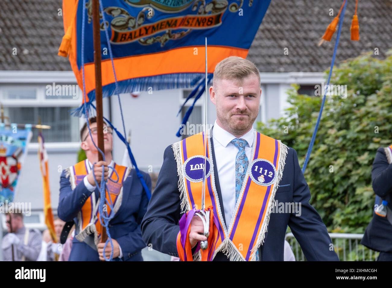 Ballymena, Northern Ireland - July 12th 2024: Sword bearer from Loyal ...