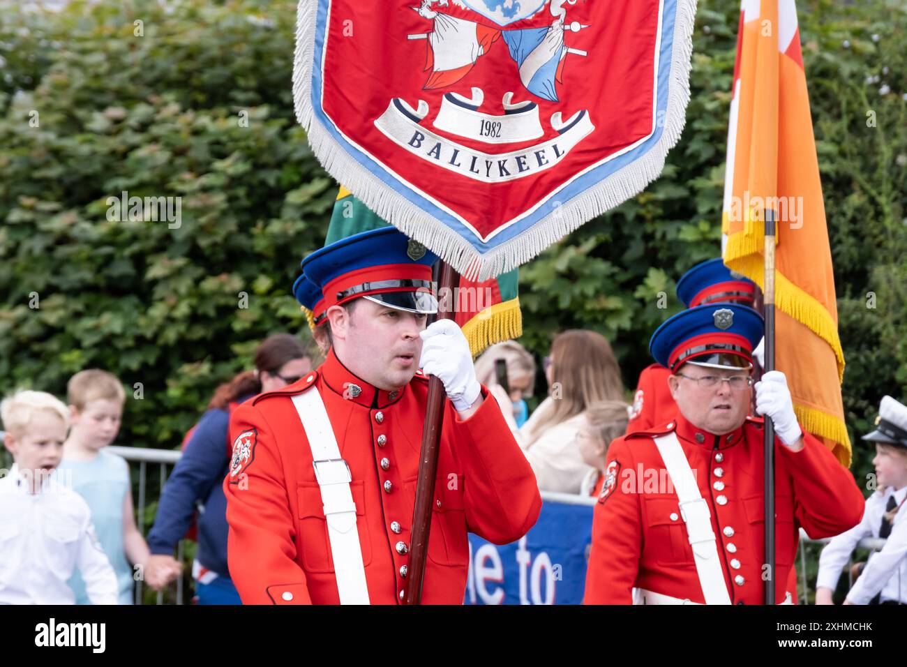 Ballymena, Northern Ireland - July 12th 2024: Colour party from ...