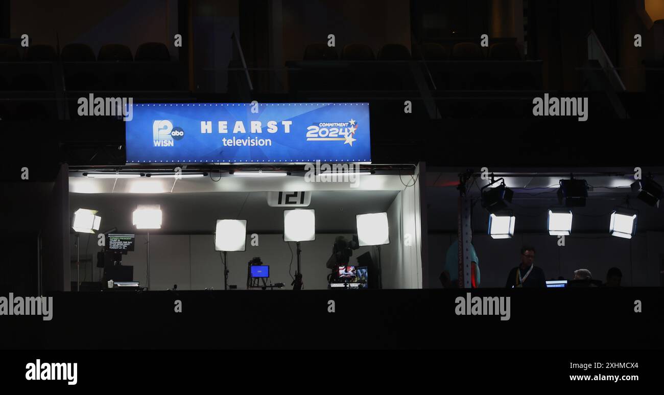 July 14, 2024, Milwaukee, Wi, US: WISN 12 ABC broadcast from media ...