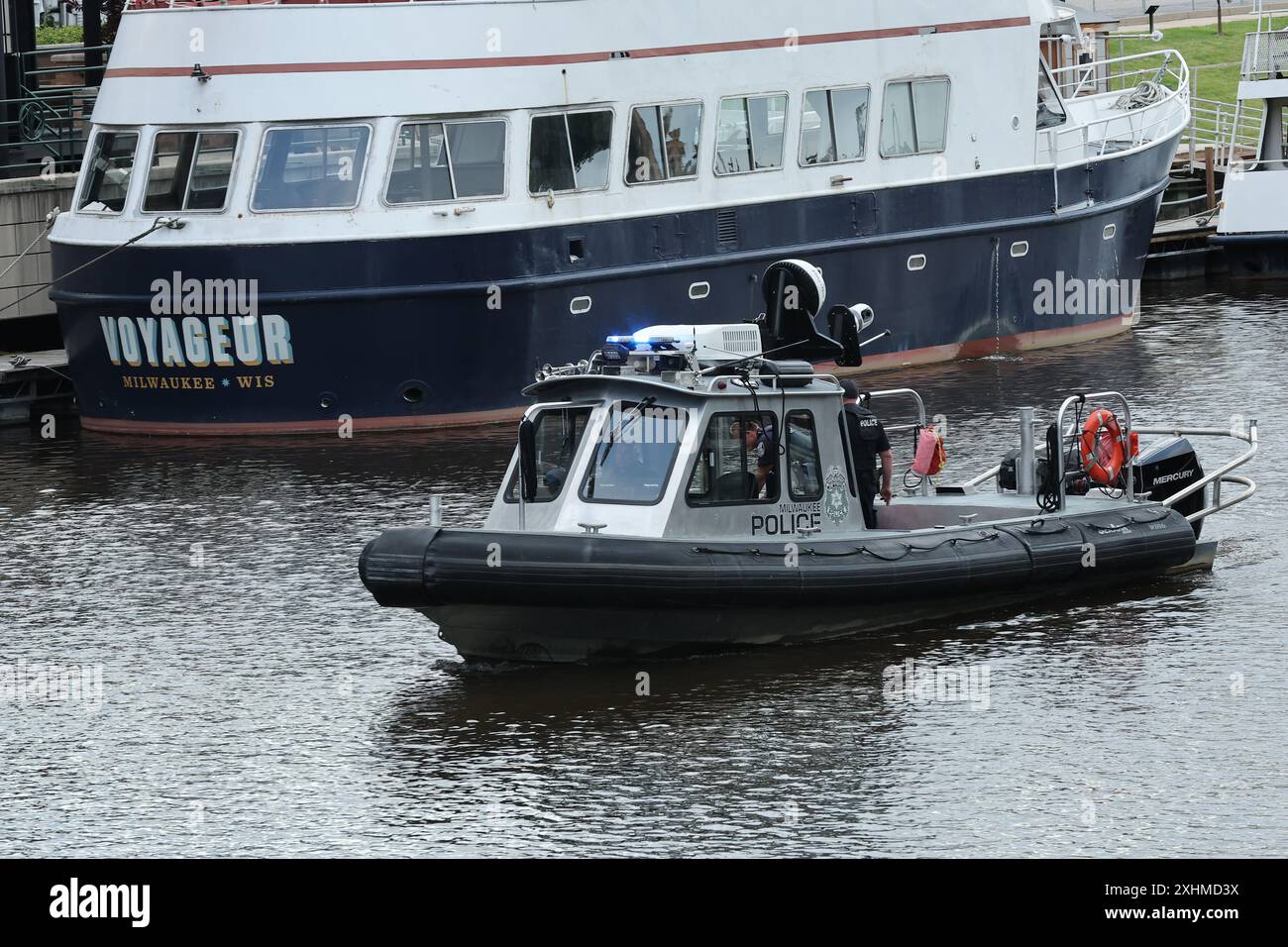 Milwaukee, Wi, USA. 14th July, 2024. Milwaukee Police boat patrols on ...