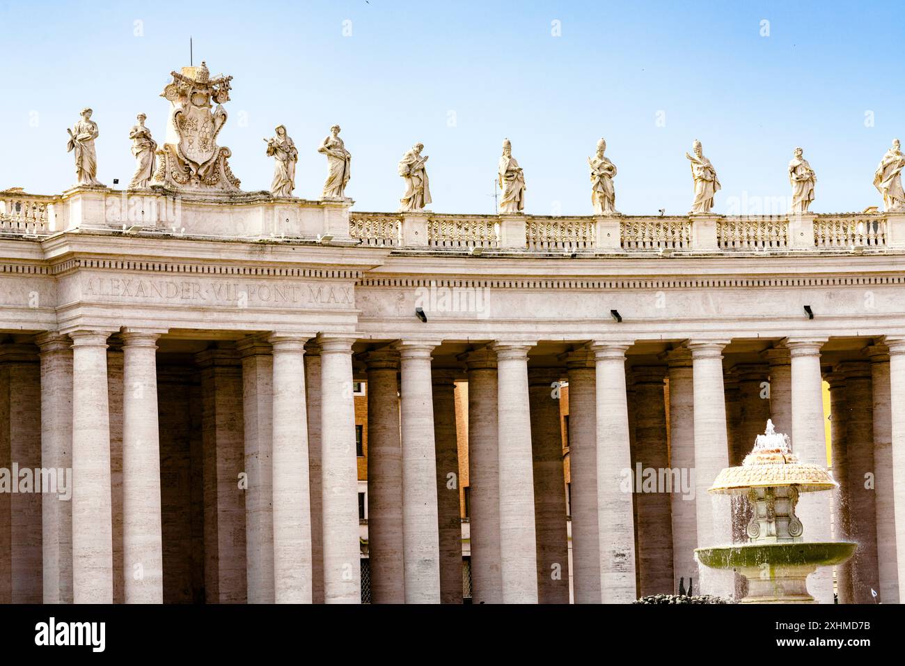 Bernini's Colonnade and fountain, St. Peter's Square, Vatican City ...