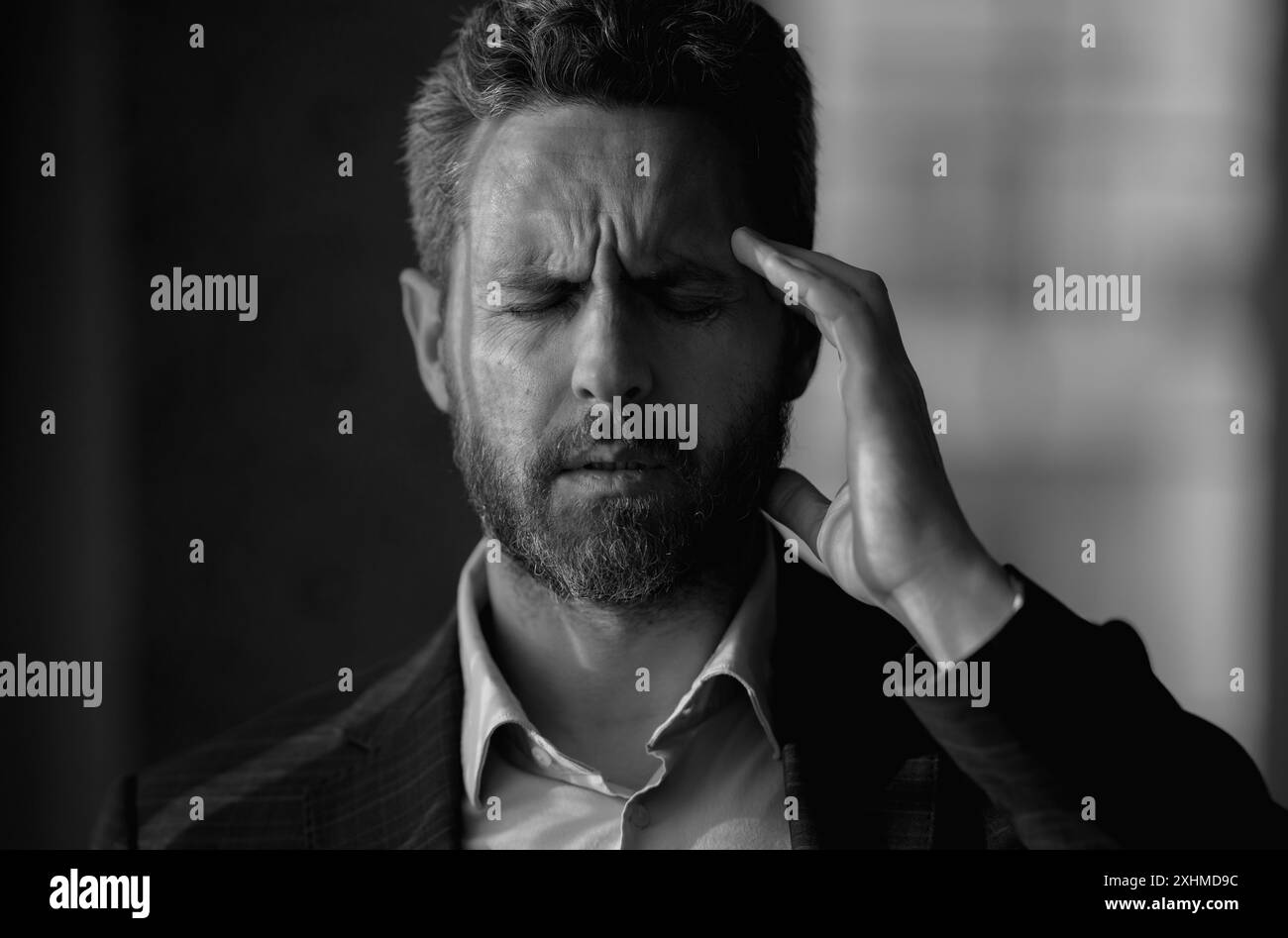Tired bored middle aged Black and White Stock Photos & Images - Alamy