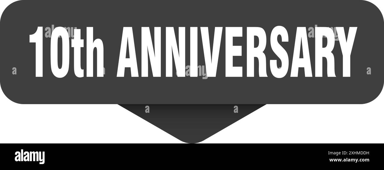 10th anniversary sticker. 10th anniversary sign on transparent ...