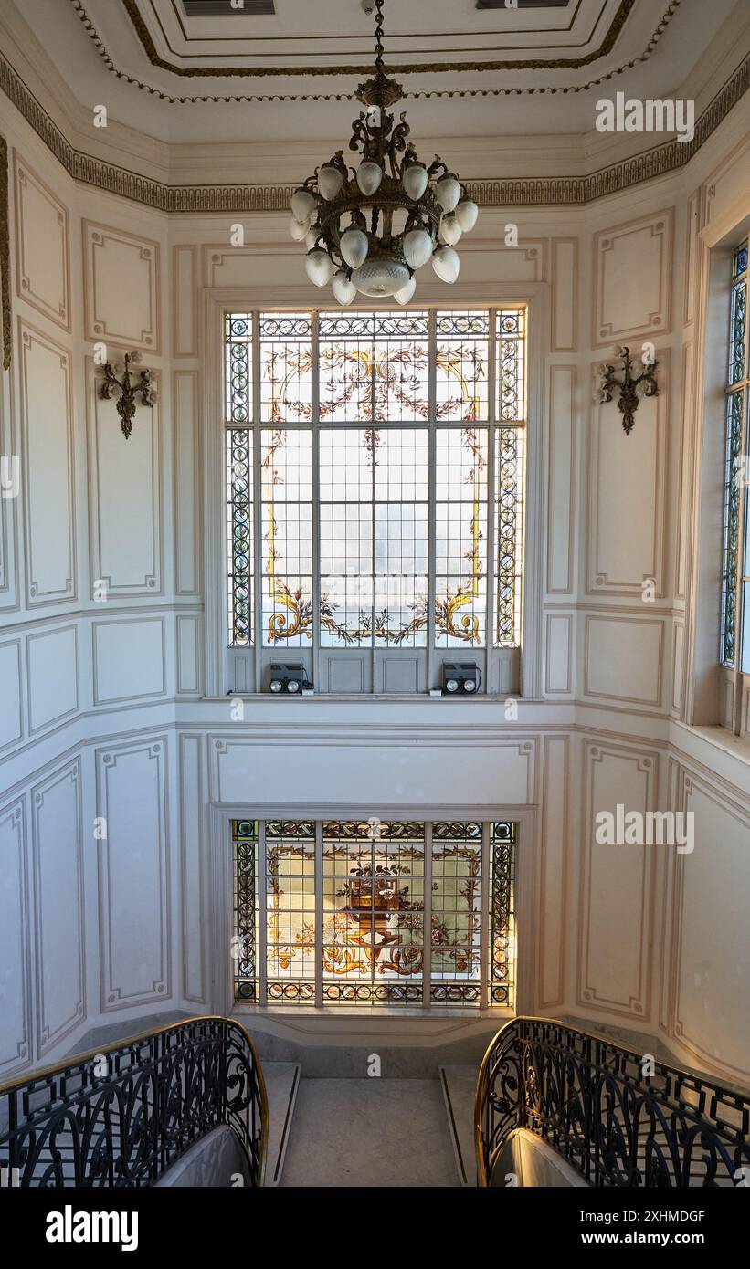 stairs and hall, decorations and entrance lights of the tiger museum ...