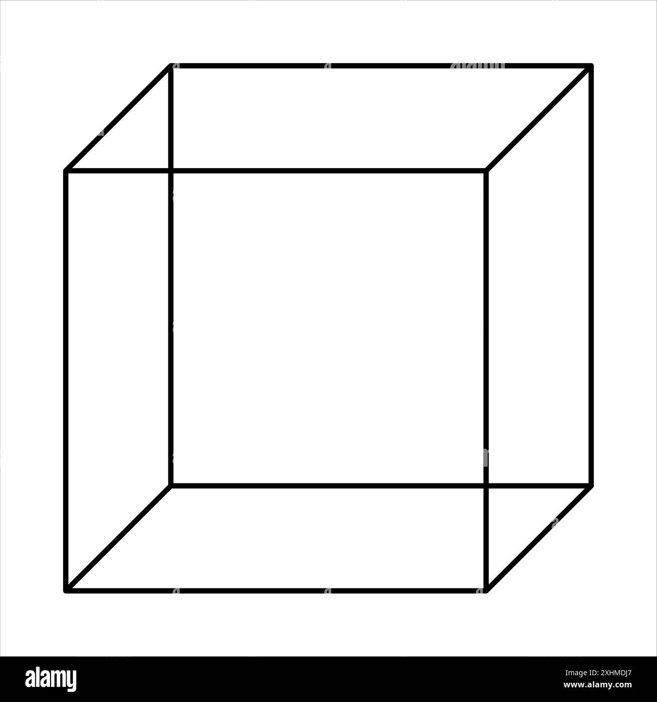 Cube shape, black and white vector illustration Stock Vector Image ...