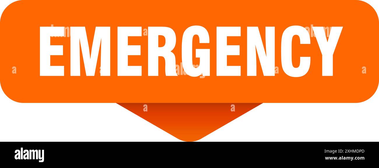 emergency sticker. emergency sign on transparent background ...