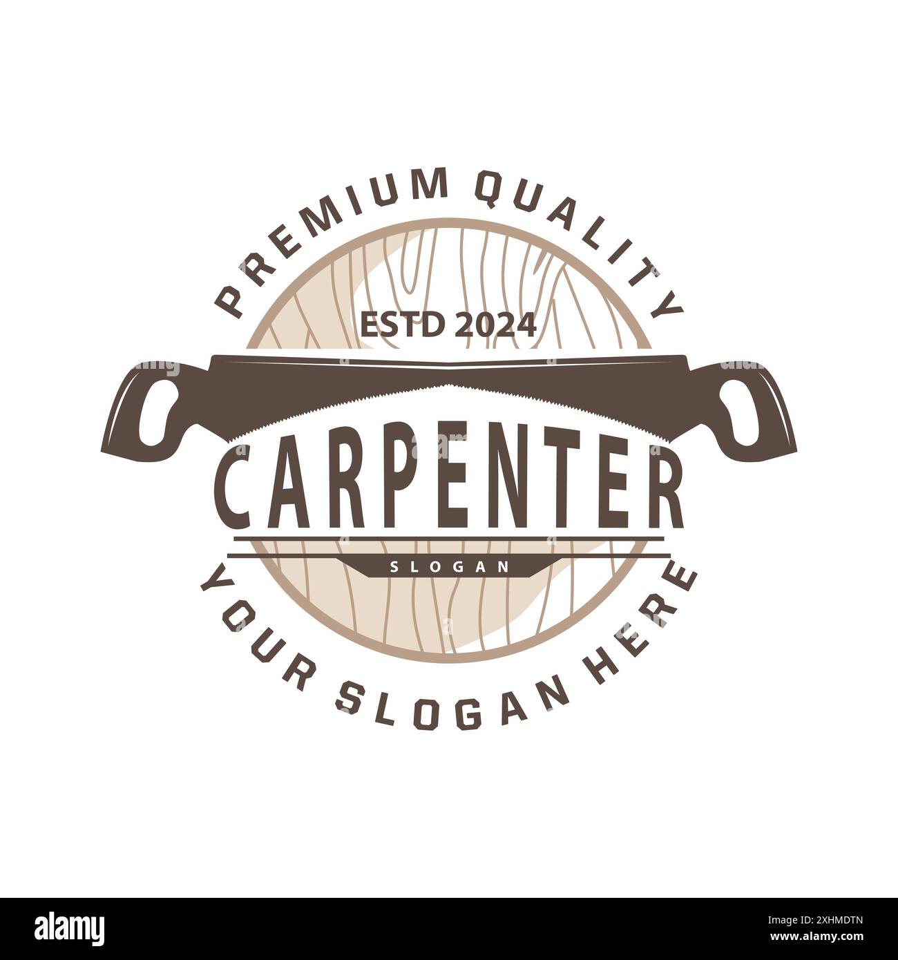 Wood saw logo vector design carpenter tool silhouette woodcutter wood ...