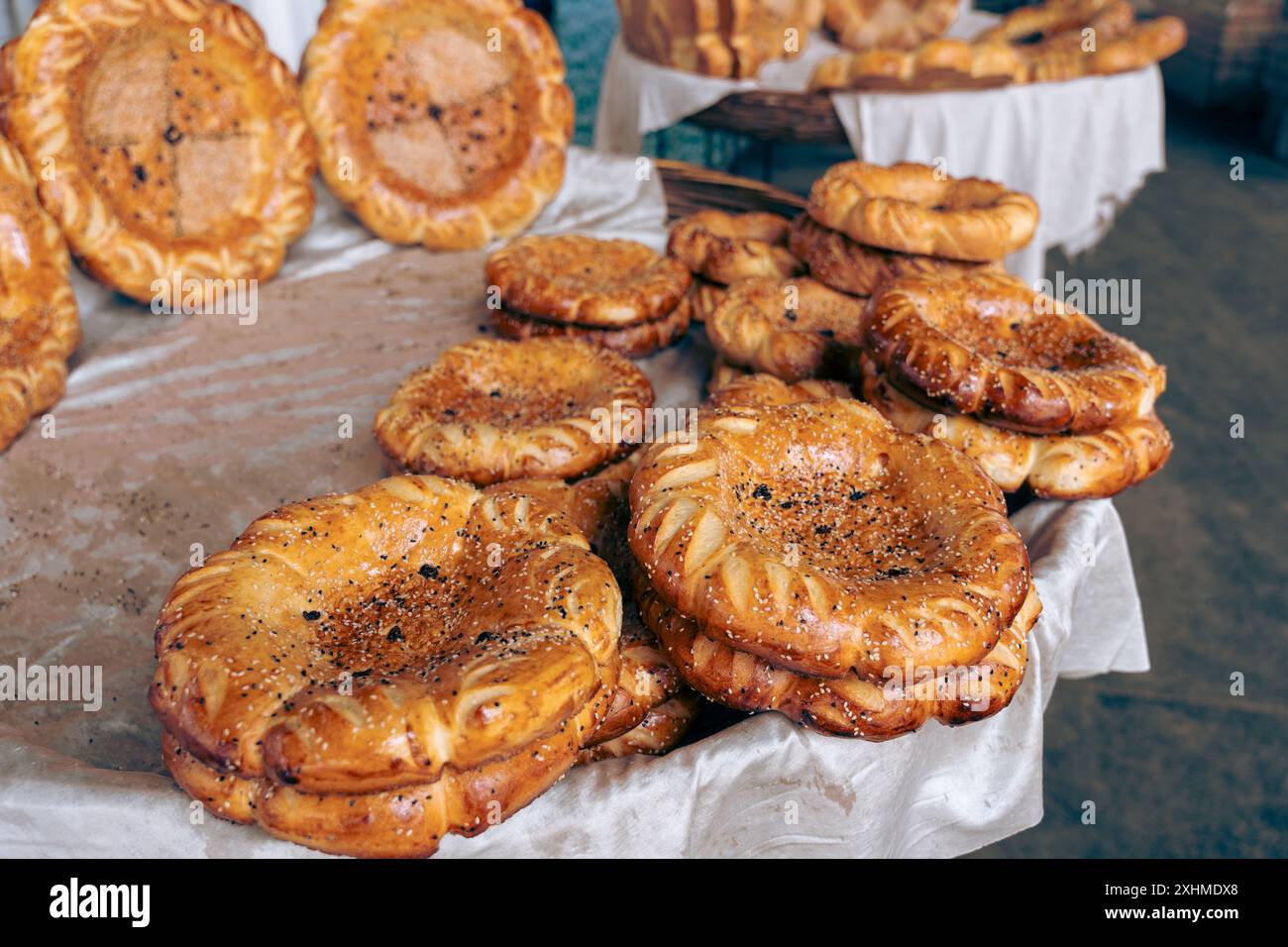 A table full of different types of bread Stock Photo - Alamy
