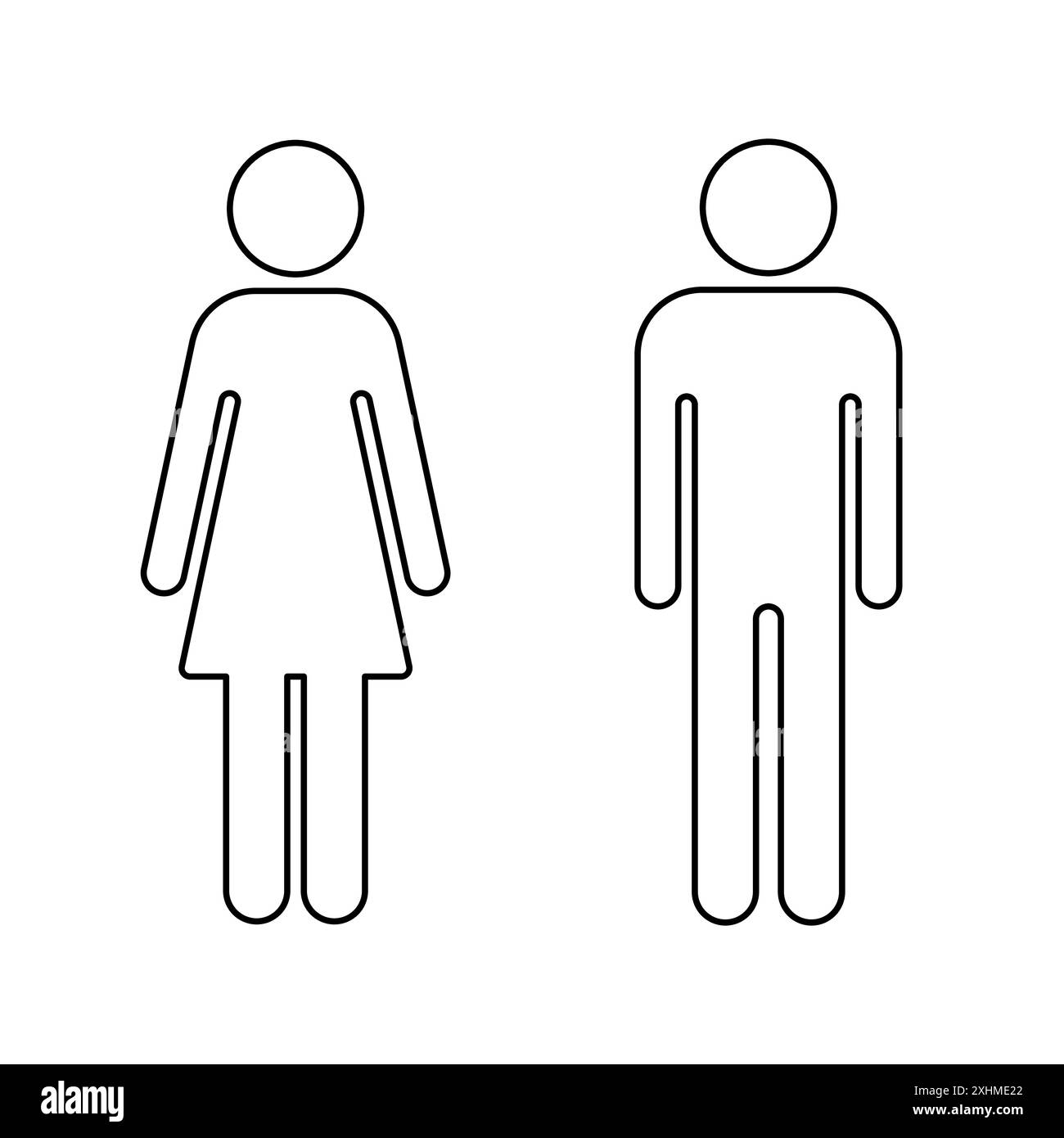 men and women symbol outline silhouette shape, black and white vector ...