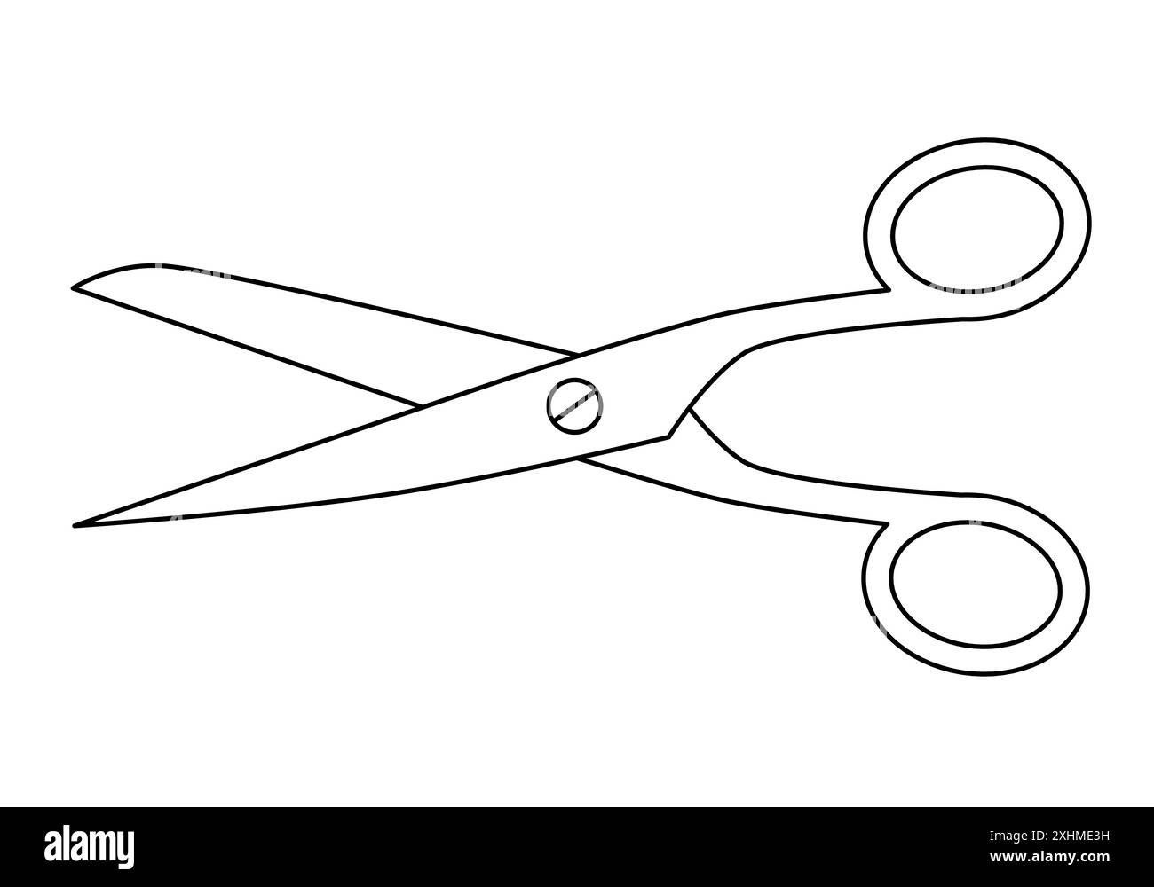 scissors, black and white vector illustration of hand-operated shearing ...
