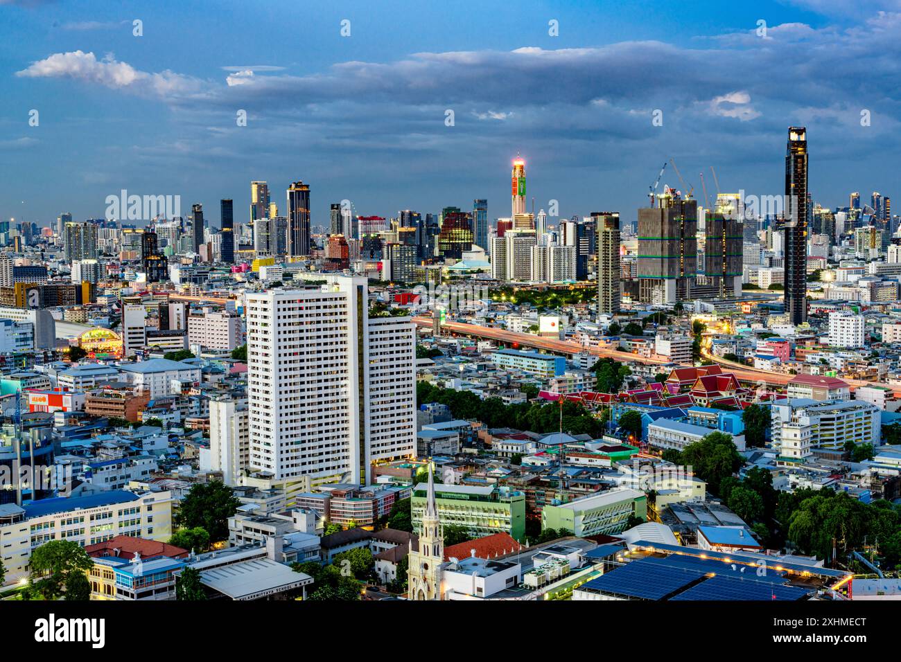 Modern buildings of Bangkok skyline at dusk, Thailand Stock Photo - Alamy