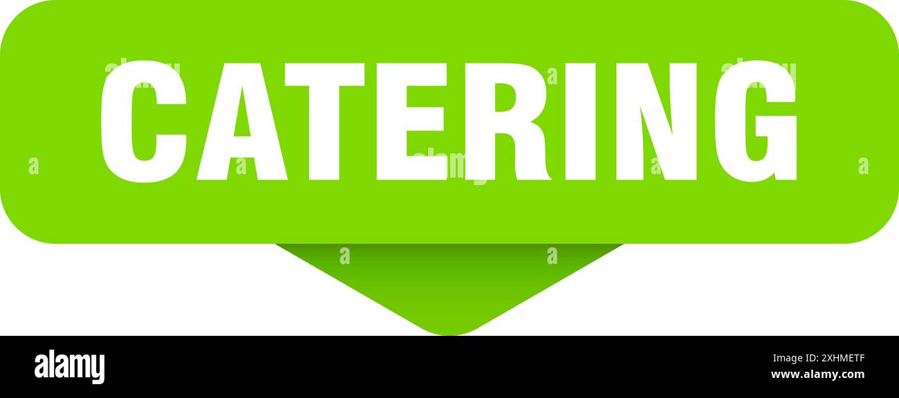 catering sticker. catering sign on transparent background. rectangular ...