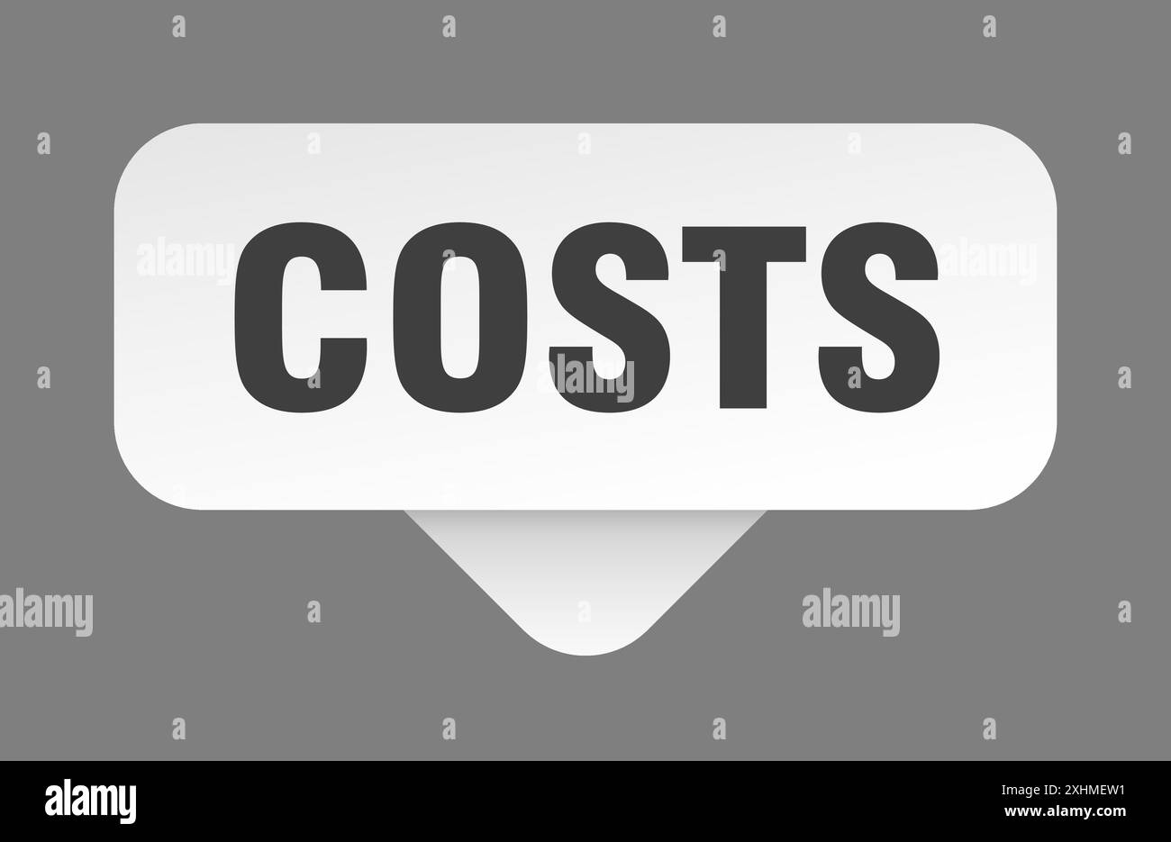 costs sticker. costs sign isolated on gray background. rectangular ...