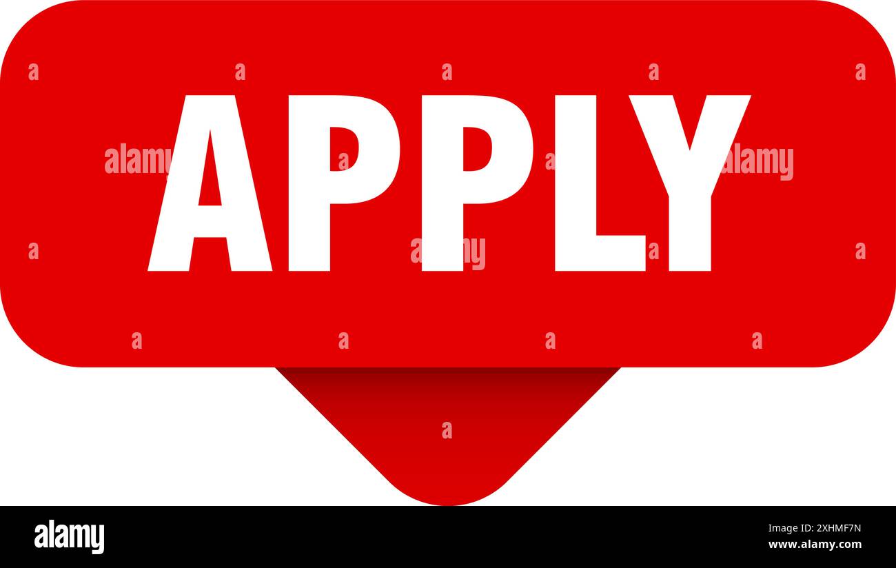 apply sticker. apply sign on transparent background. rectangular button ...