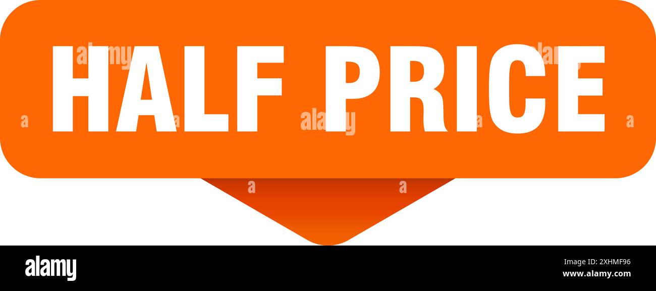 half price sticker. half price sign on transparent background ...