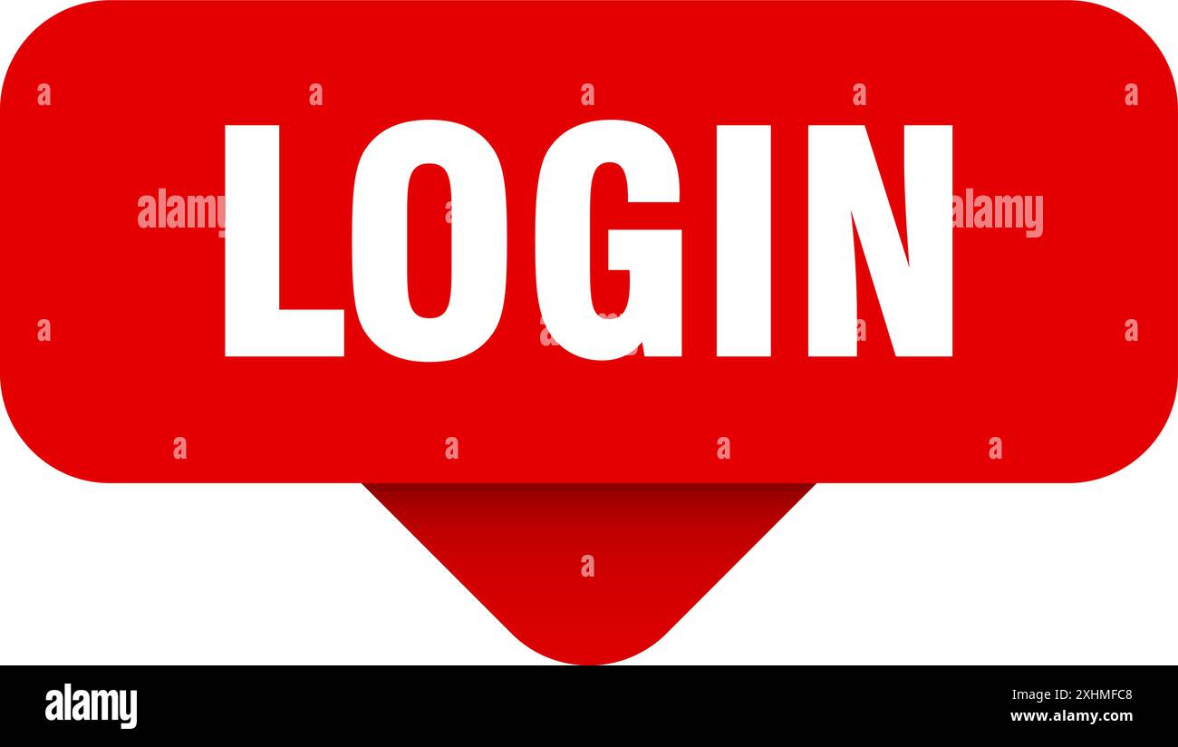 login sticker. login sign on transparent background. rectangular button ...