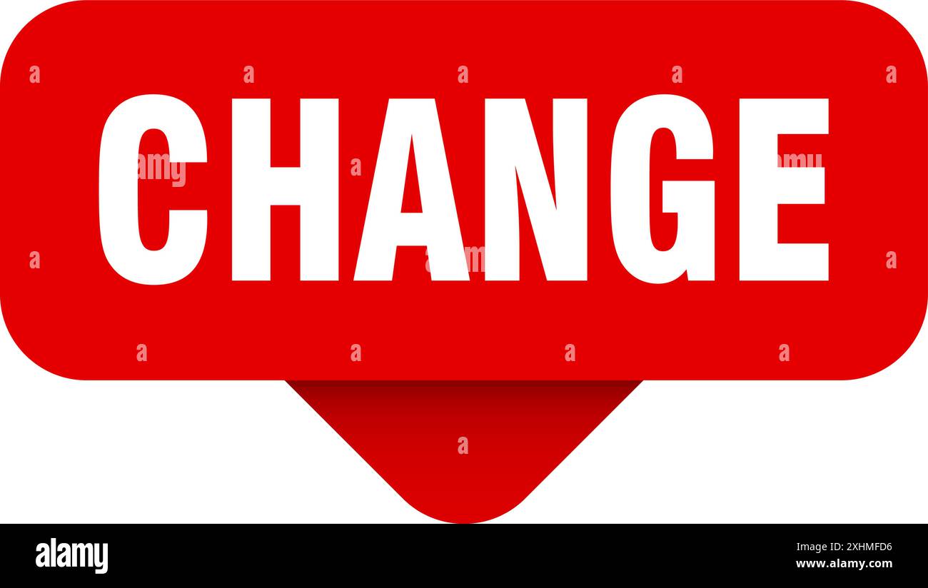 change sticker. change sign on transparent background. rectangular ...