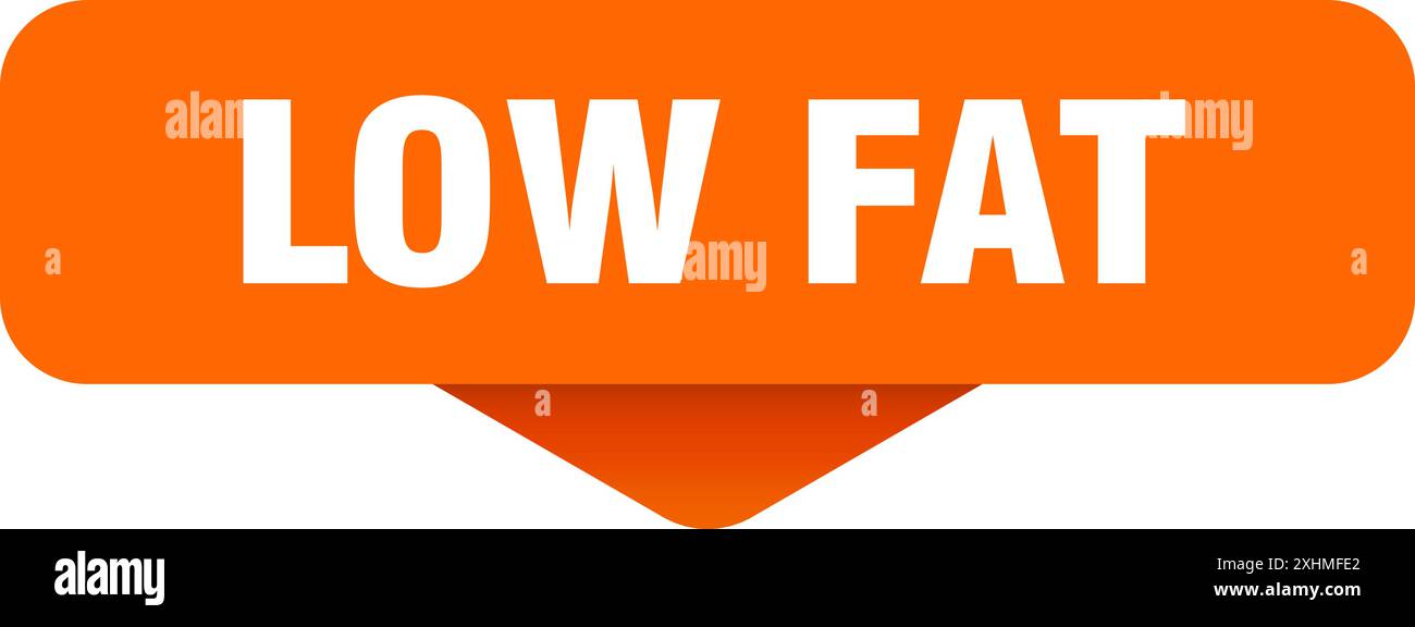 low fat sticker. low fat sign on transparent background. rectangular ...