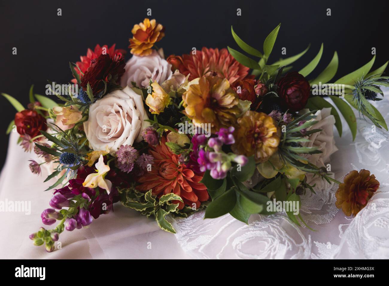 Warm Colorful Floral Arrangement Bouquet Stock Photo - Alamy