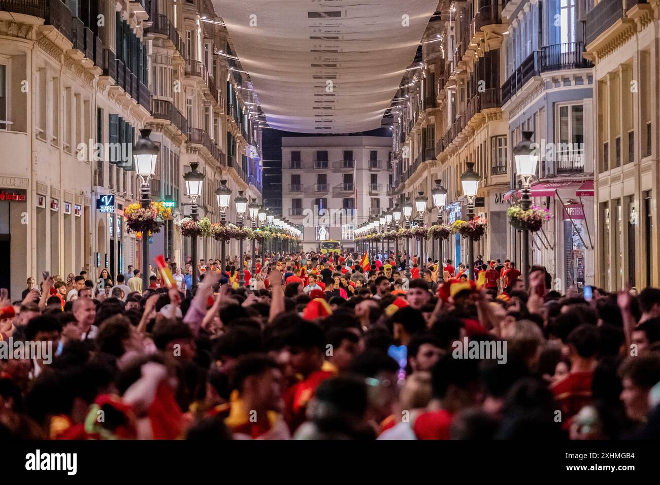 Malaga, Spain. 15th July, 2024. Spain football fans seen celebrating at ...
