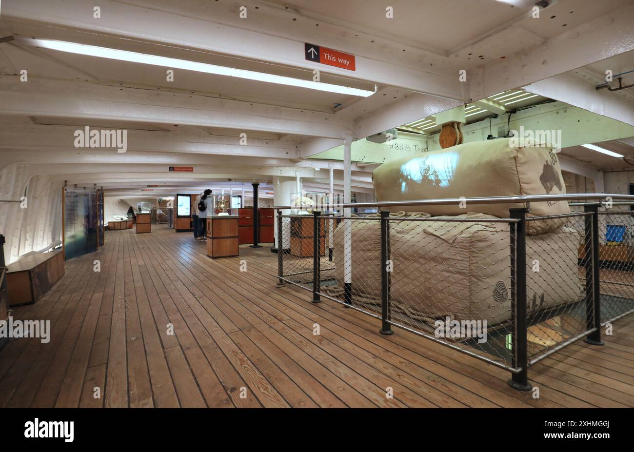 Lower decks of the Cutty Sark, the famous sailing ship at Geenwich ...