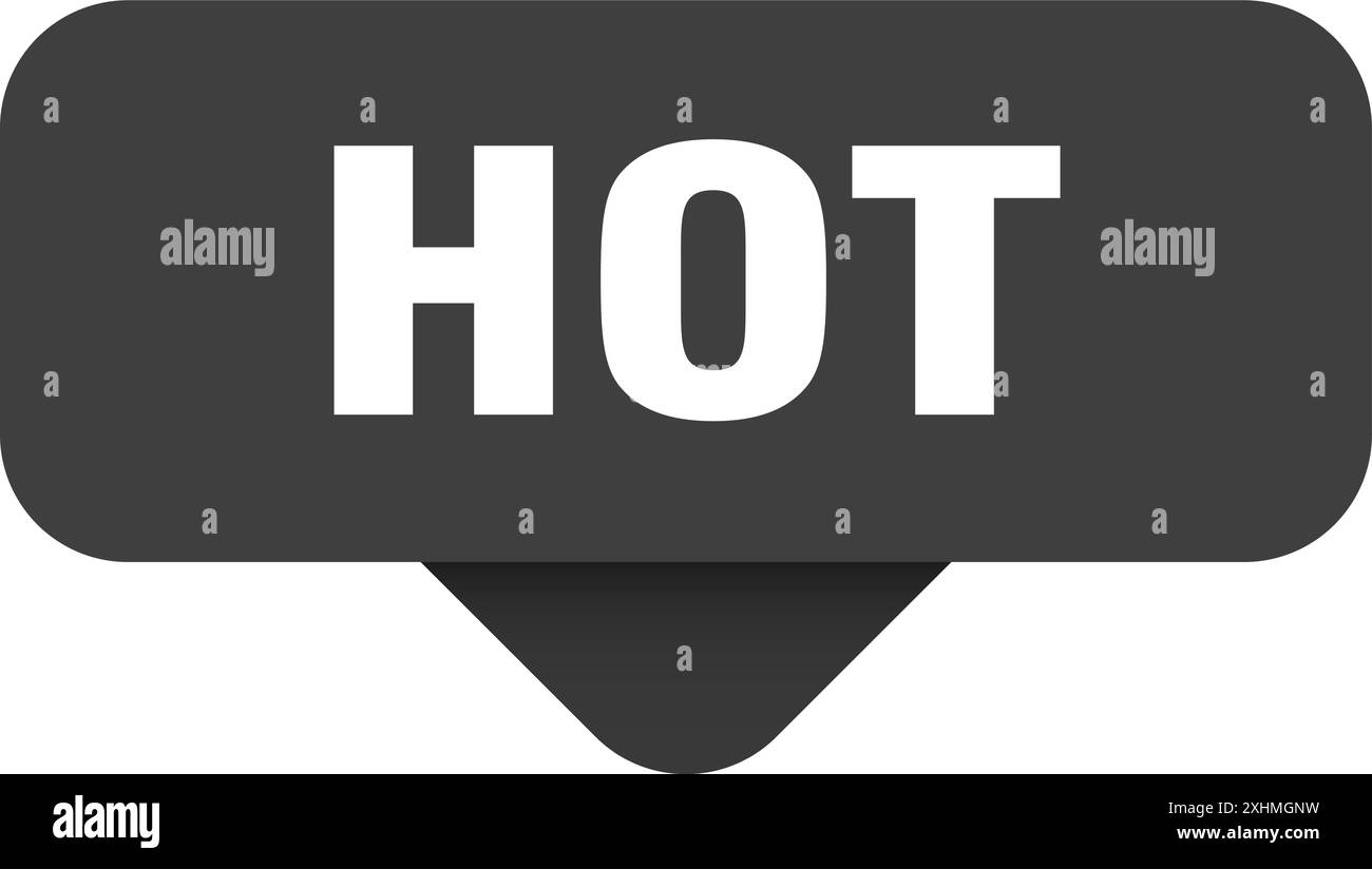 hot sticker. hot sign on transparent background. rectangular button ...
